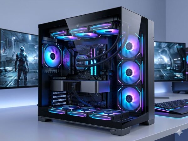 Boitier Gaming WJCOOLMAN Black 35 Noir Gameur PC Case 7 Fans - KOTECH-CI